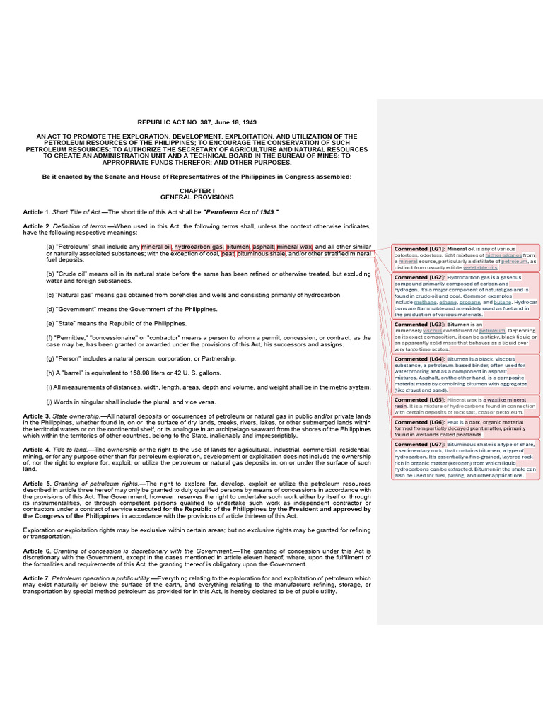 Petroleum Act of 1949 Overview | PDF | Natural Gas | Petroleum