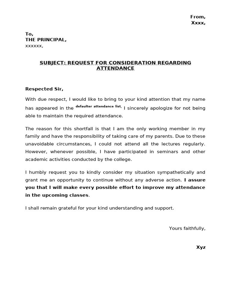 Undertaking Letter For Attandence | PDF