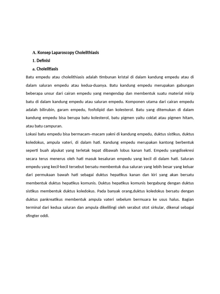 Konsep Laparoscopy Cholelithiasis | PDF