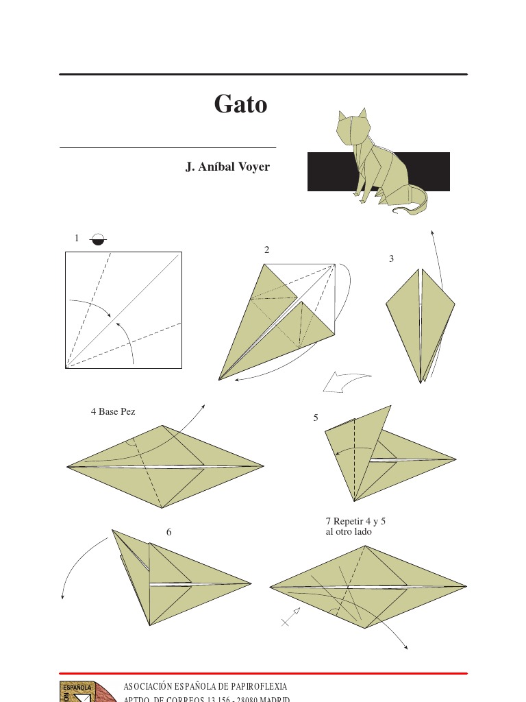 Gato De Origami De Papel PaperOrigami (@pporigami) Tutorial Gato De