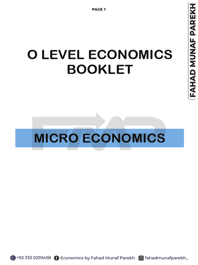 O Level Micro Economics Guide | PDF | Demand | Microeconomics