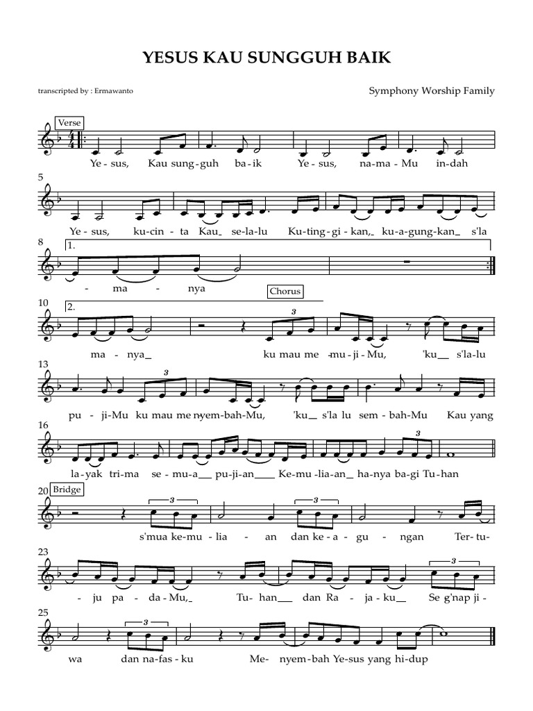 Yesus, Kau Sungguh Baik - Full Score | PDF