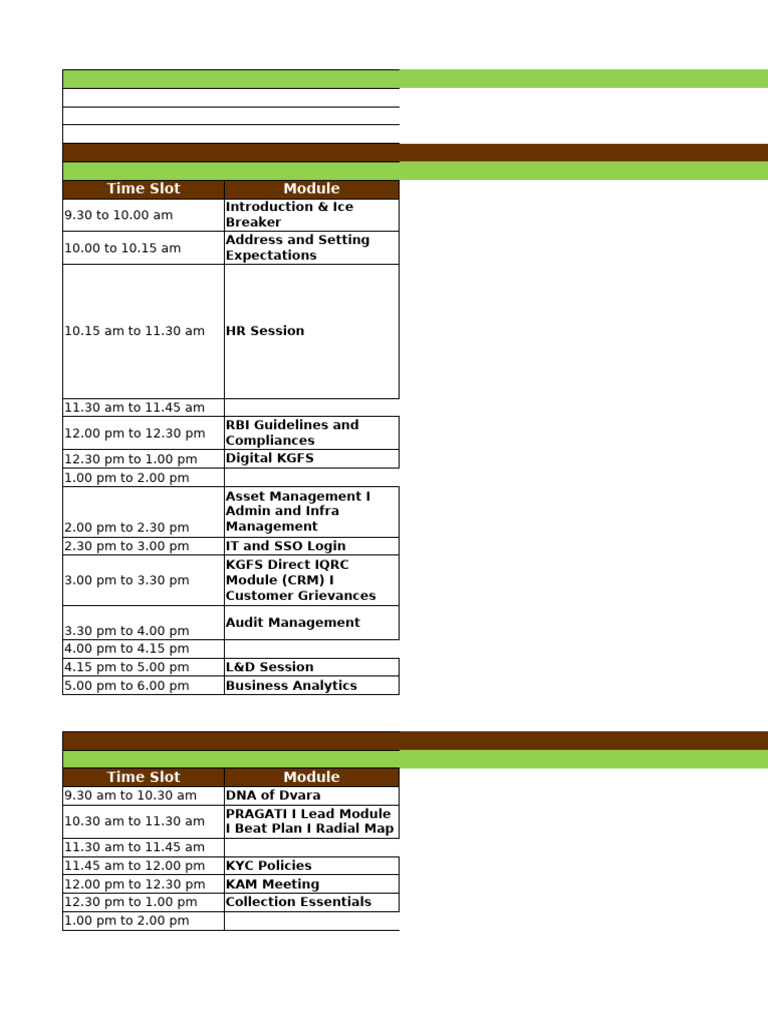 Corporate Induction Training Agenda | PDF | Business