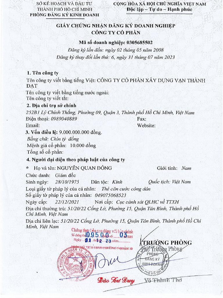 Dang Ky Kinh Doanh | PDF