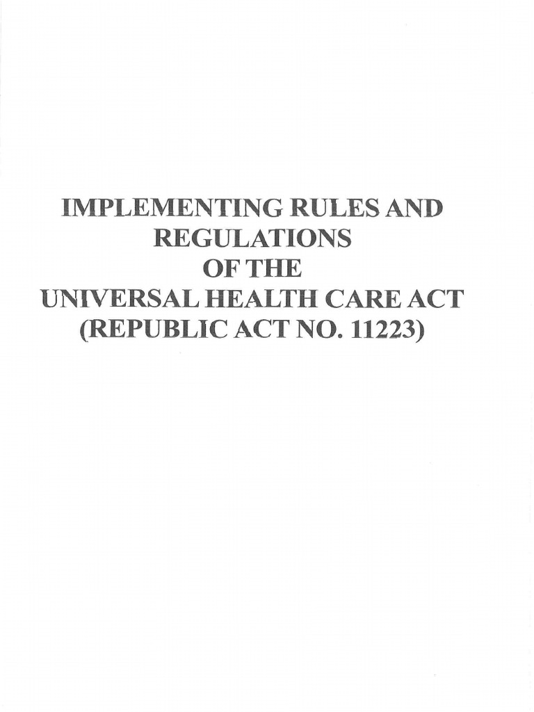 Implementing Rules and Regulations of UHC | PDF