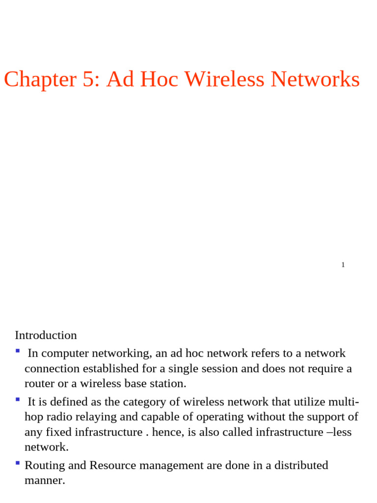 Issues in Ad Hoc Wireless Networks | PDF | Wireless Ad Hoc Network ...