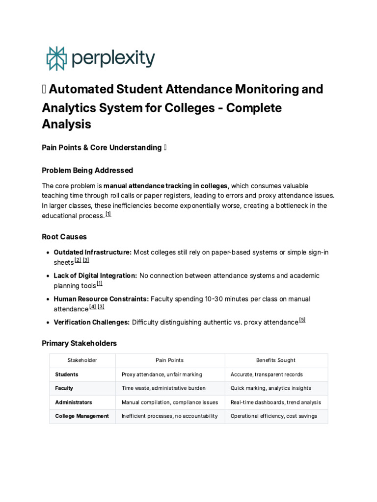 ? Automated Student Attendance Monitoring and An | PDF | Analytics ...
