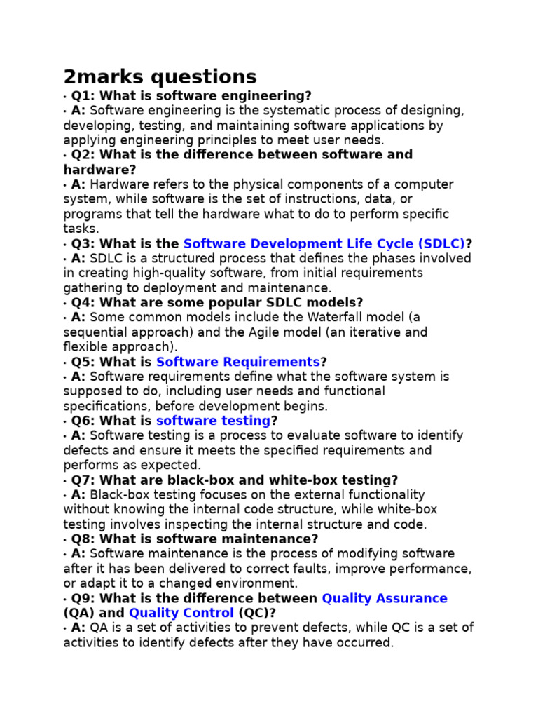 2marks Questions 1 | PDF