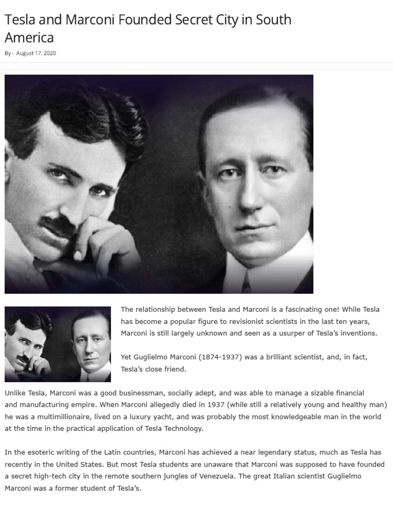Tesla and Marconi's Secret City in Venezuela | PDF | Radio