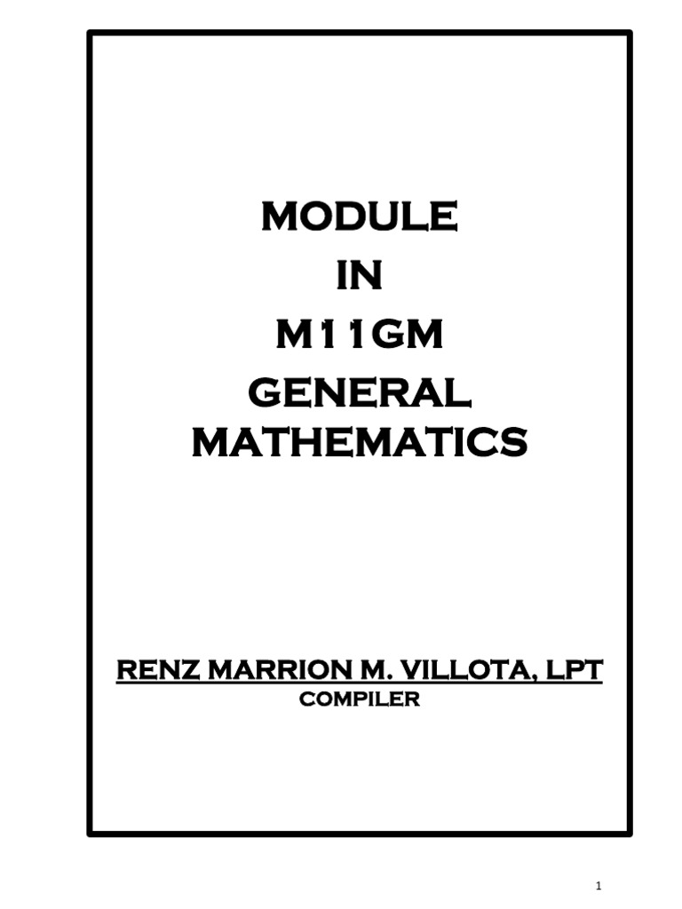General Mathematics Module 1 | PDF | Stocks | Interest