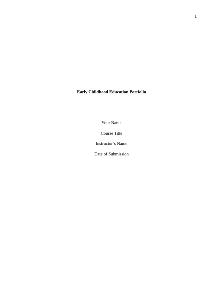 Early Childhood Development Portfolio | PDF | Classroom | Language ...