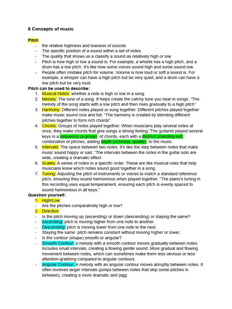 Understanding Music: Key Concepts | PDF | Pitch (Music) | Harmony