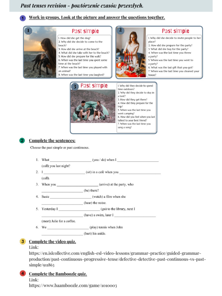 Past Tenses Revision A2:a2+ | PDF