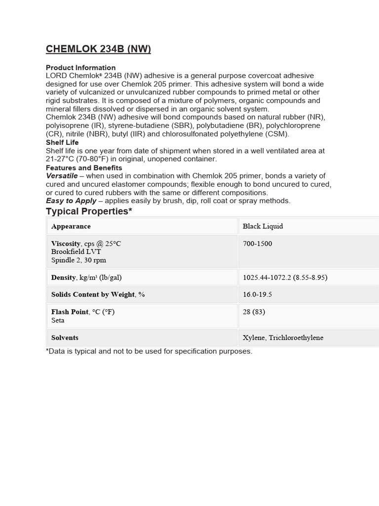 Chemlok 234 BNW | PDF