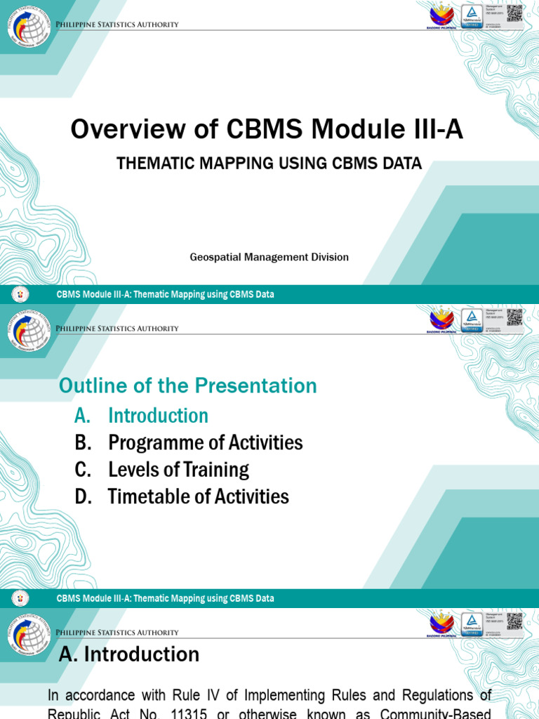 Overview of CBMS Module III-A | PDF | Geographic Information System ...