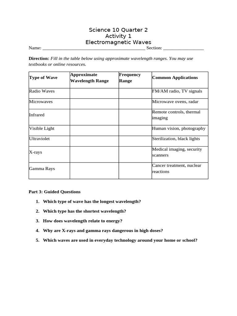 Science 10 Quarter 2 Activity 1 | PDF