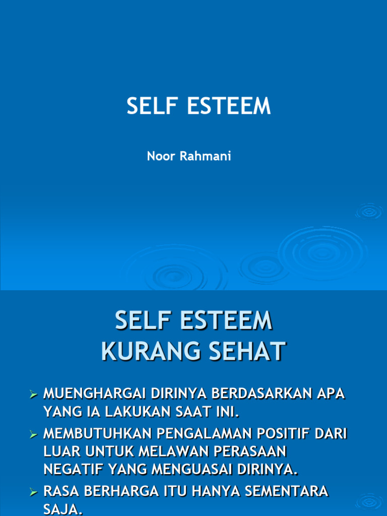 Meningkatkan Kesehatan Self Esteem | PDF