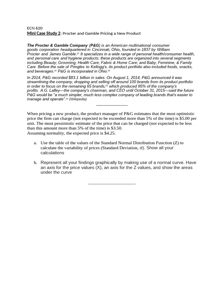 P&G Pricing Analysis in ECN 620 | PDF