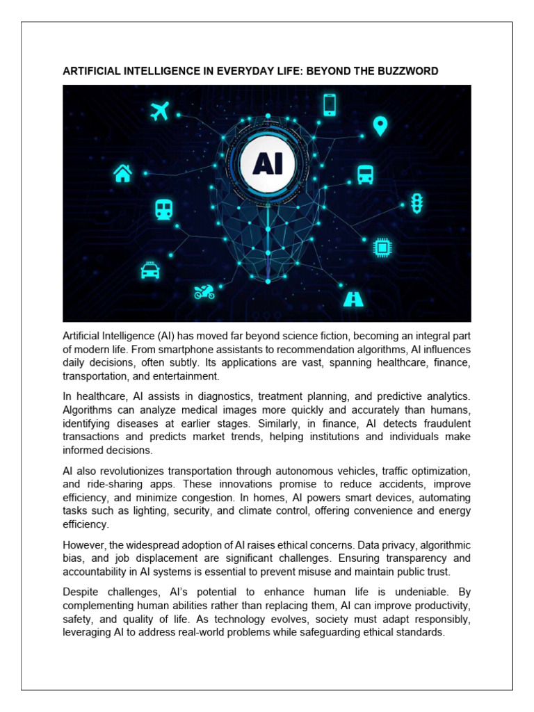 Artificial Intelligence in Everyday Life: Beyond The Buzzword | PDF