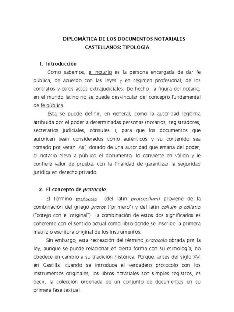 Diplomática de Los Documentos Notariales | PDF
