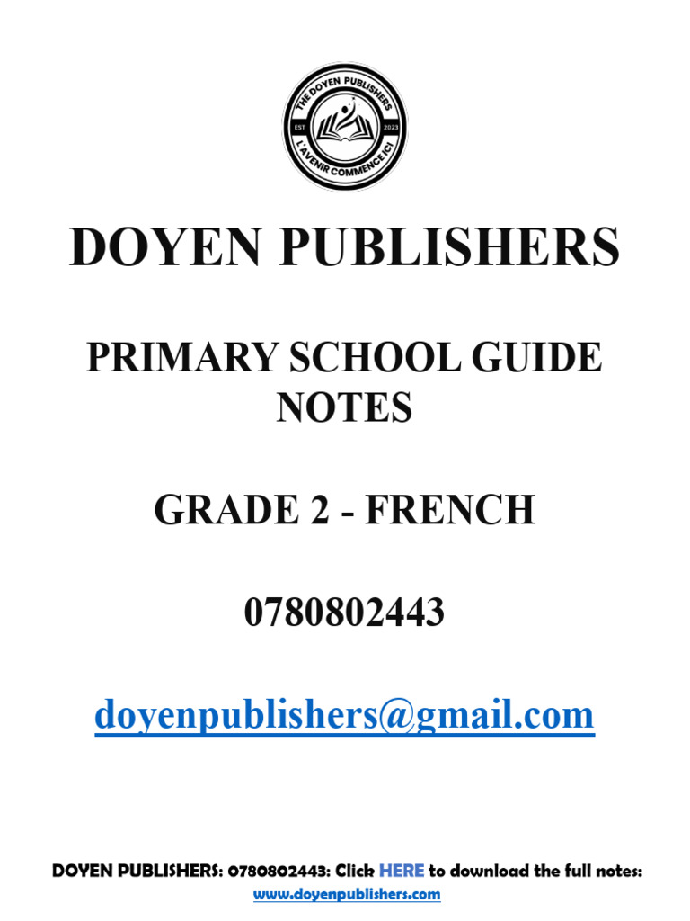 Grade 2 French Learning Guide | PDF | Learning | Foreign Language