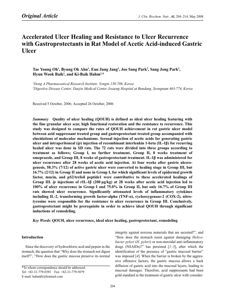 Gastroprotectants Enhance Ulcer Healing | PDF | Stomach | Medical ...