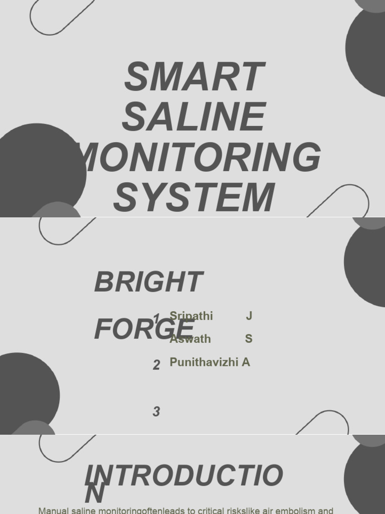 Smart Saline Monitoring System | PDF | Internet Of Things | Patient Safety