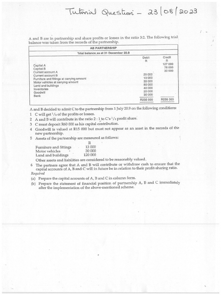 Tutorial Question 23 August | PDF