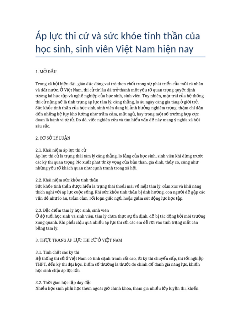 AP Luc Thi Cu Va Suc Khoe Tinh Than | PDF