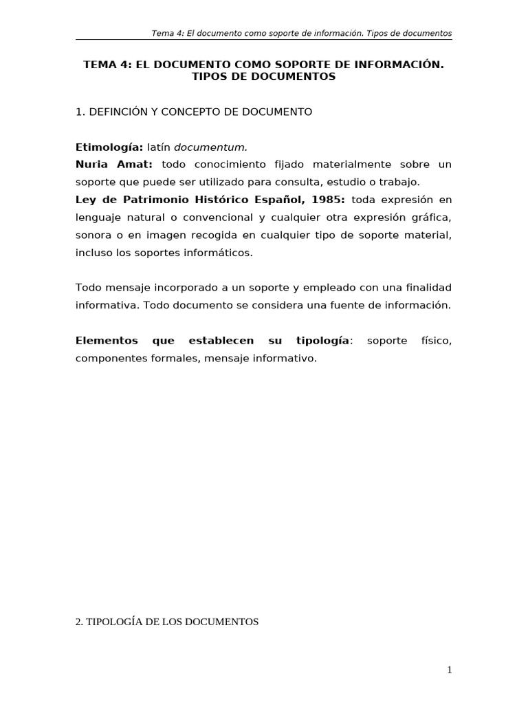 Tipos de Documentos como Soporte Informativo | PDF | Documento ...