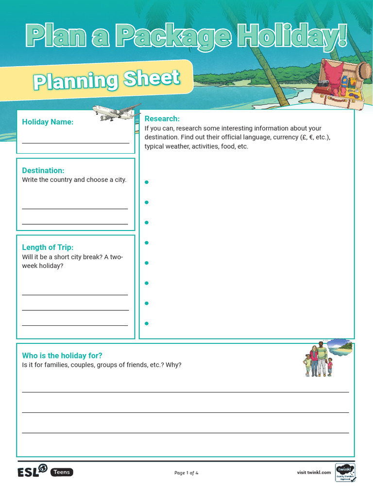 Plan Your Perfect Package Holiday | PDF | English As A Second Or ...