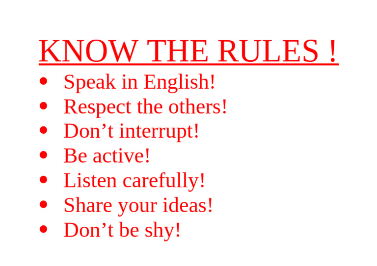 Know The Rules | PDF