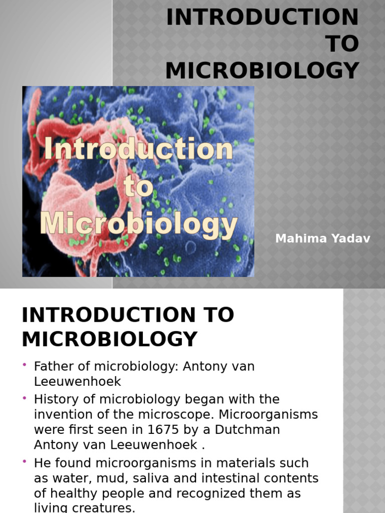 Microbiology Introduction | PDF | Microbiology | Bacteria