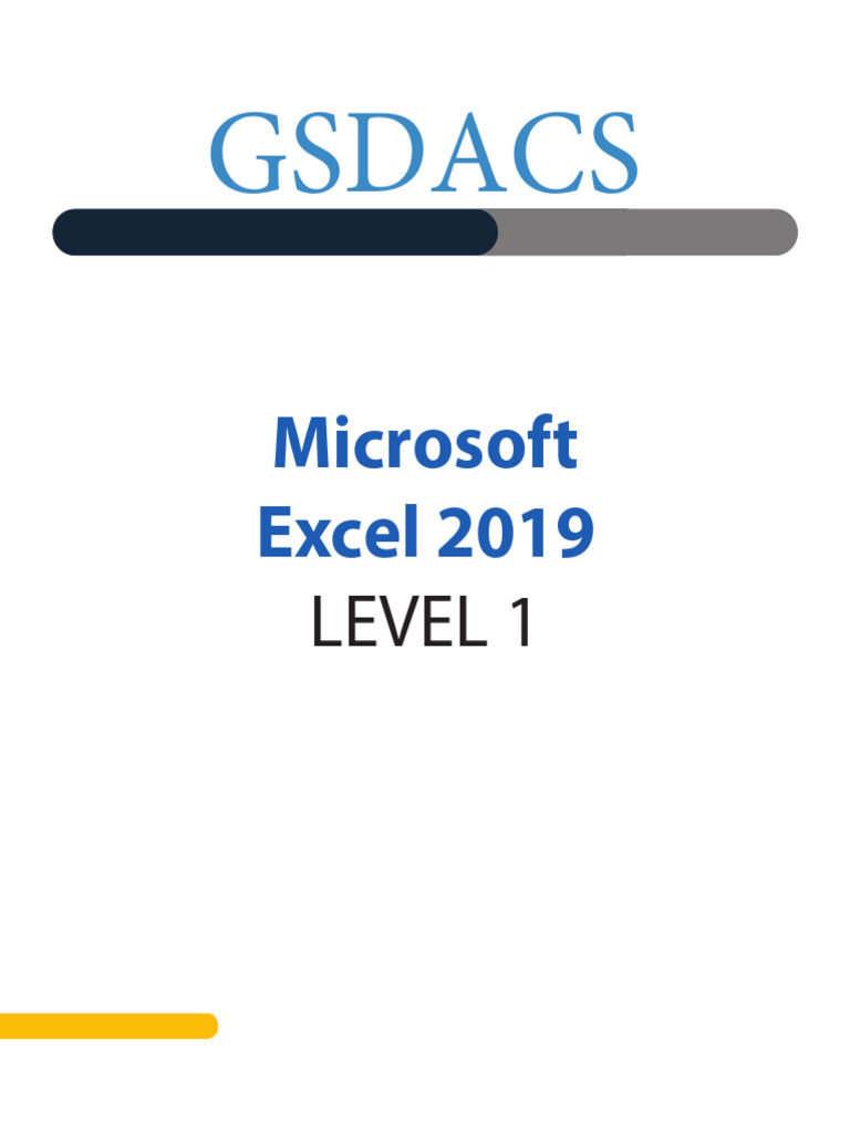 Excel 2019 Level 1 Course Overview | PDF | Microsoft Excel | Software
