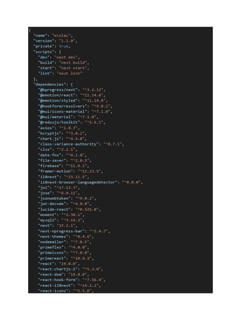 Ecolac Project Dependencies Overview | PDF