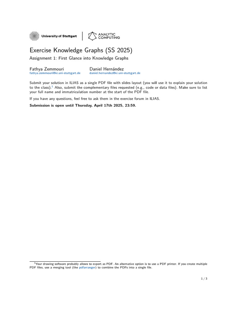 Knowledge Graphs Assignment SS 2025 | PDF
