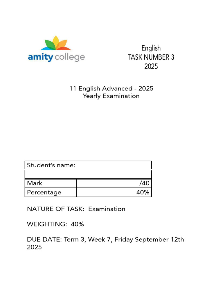 Year 11 English Advanced Exam Guide | PDF | Learning | Cognition