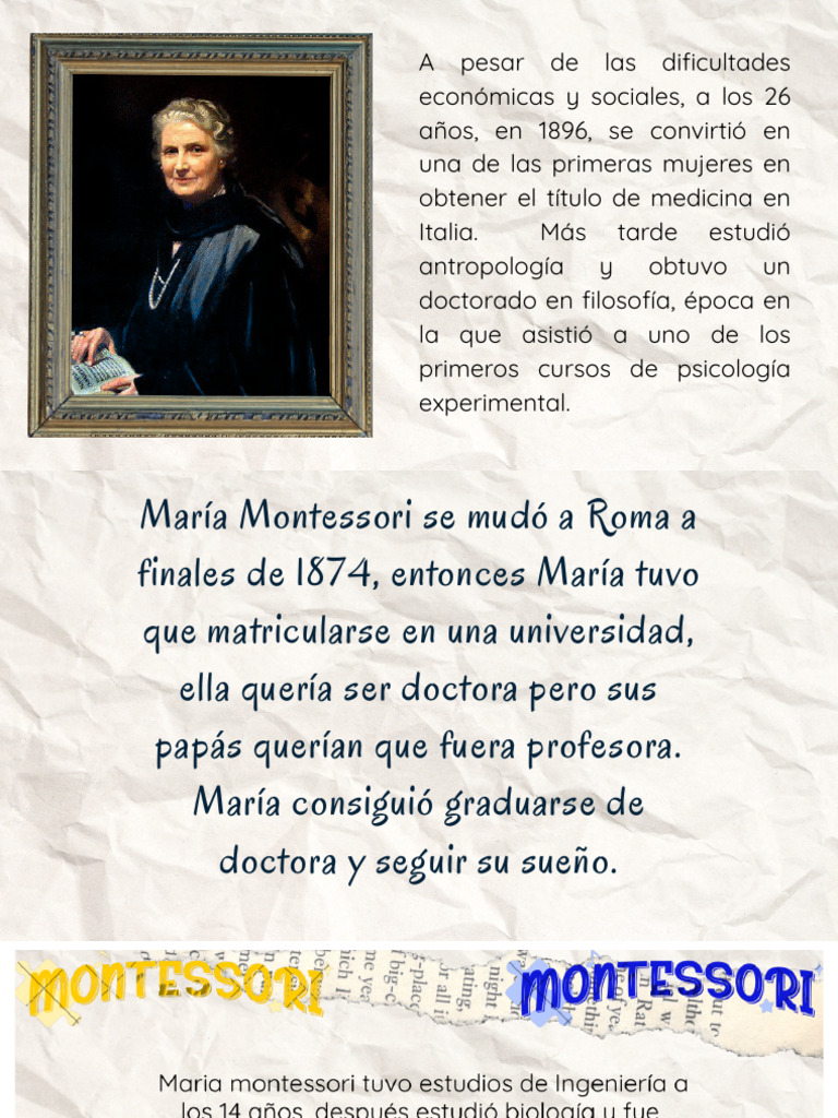 María Montessori (1870-1952) Fue Una Médica, Educadora y Filósofa ...