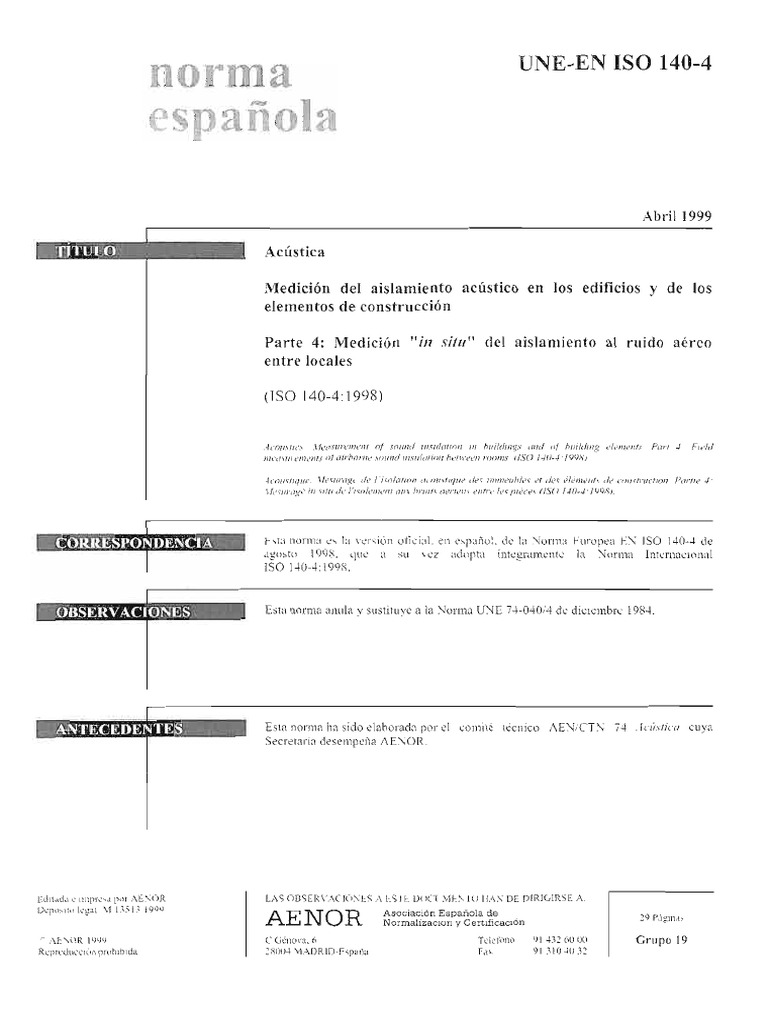 Une-En Iso 140-4 | PDF