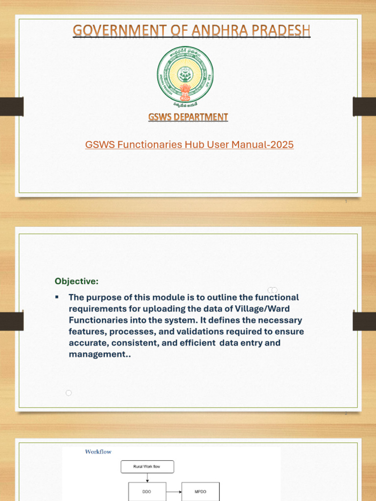 GSWS Functionaries Hub User Manual-2025 | PDF | Cyberspace | Software