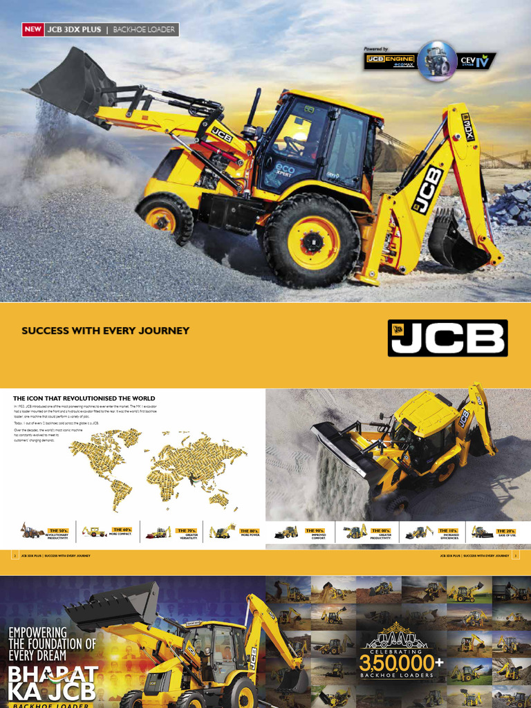JCB 3dx Plus Backhoe Loaders Brochure | PDF | Engines | Vehicle Technology