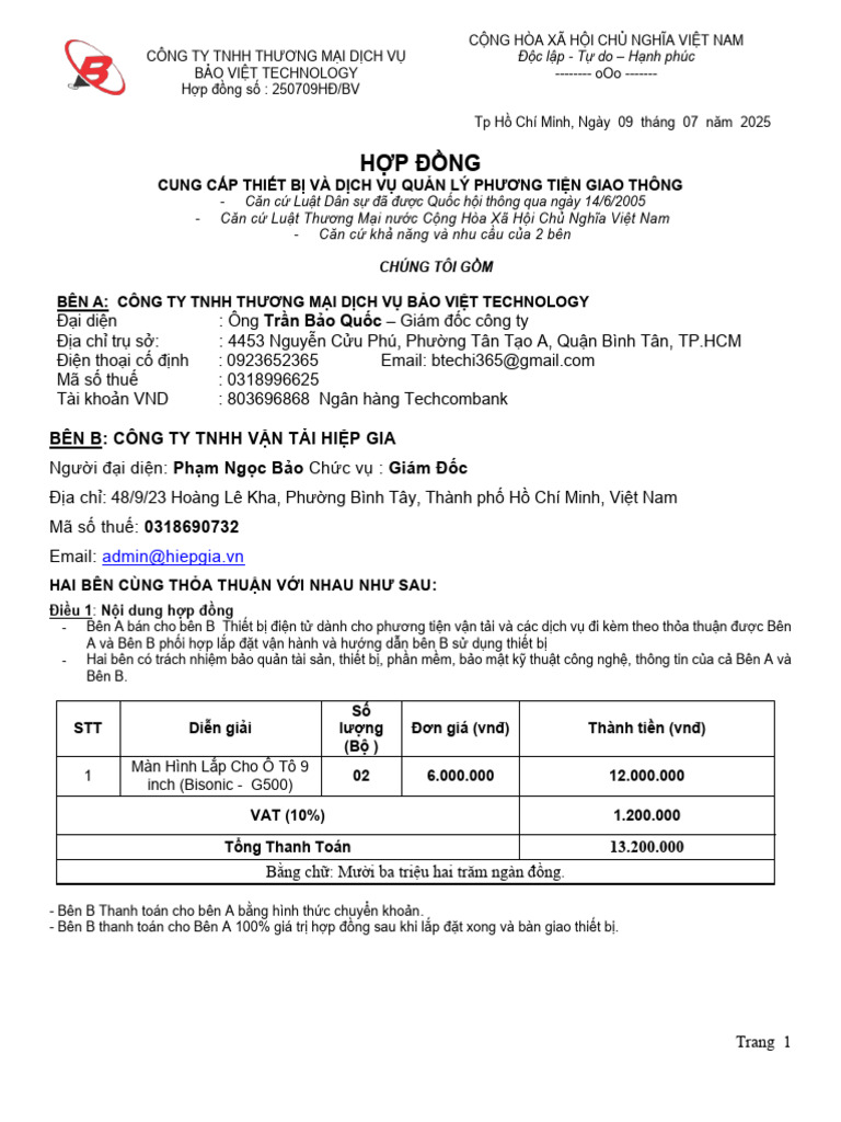 Hop Dong HG | PDF