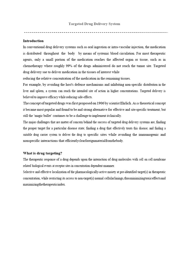 Unit-I - Targeted Drug Delivery Systems | PDF | Liposome | Monoclonal ...