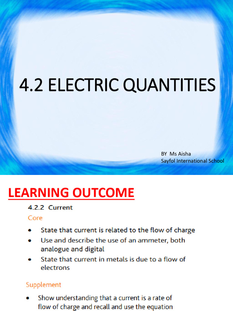 4.2 Electrical Quantities | PDF | Voltage | Electronics