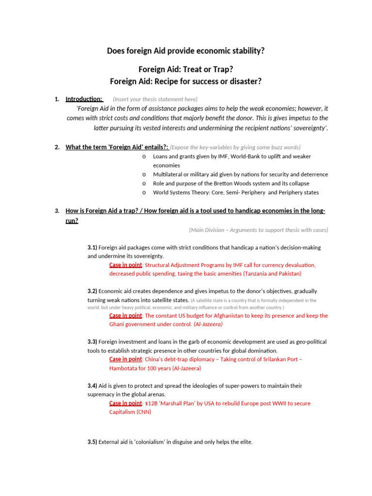 Foreign Aid Outline | PDF | Aids | Structural Adjustment