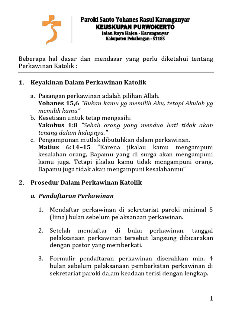 Panduan Perkawinan Katolik Lengkap | PDF