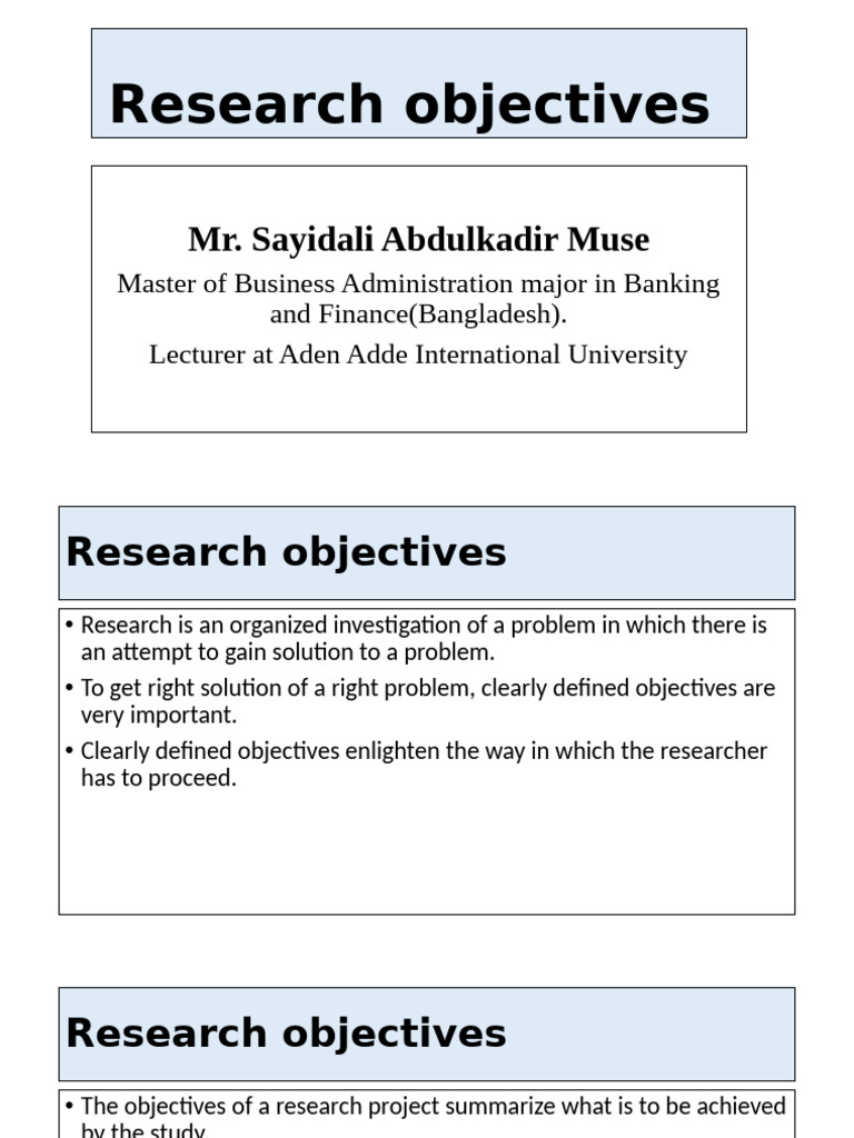 Objective of The Study | PDF
