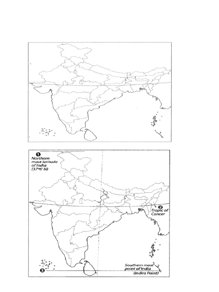 Class 9 Geography Map Skills Worksheet | PDF | South India | Geomorphology