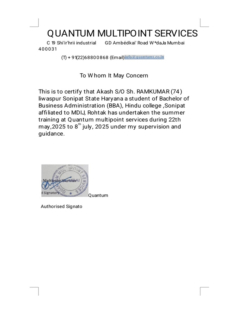 Akash Certificate | PDF