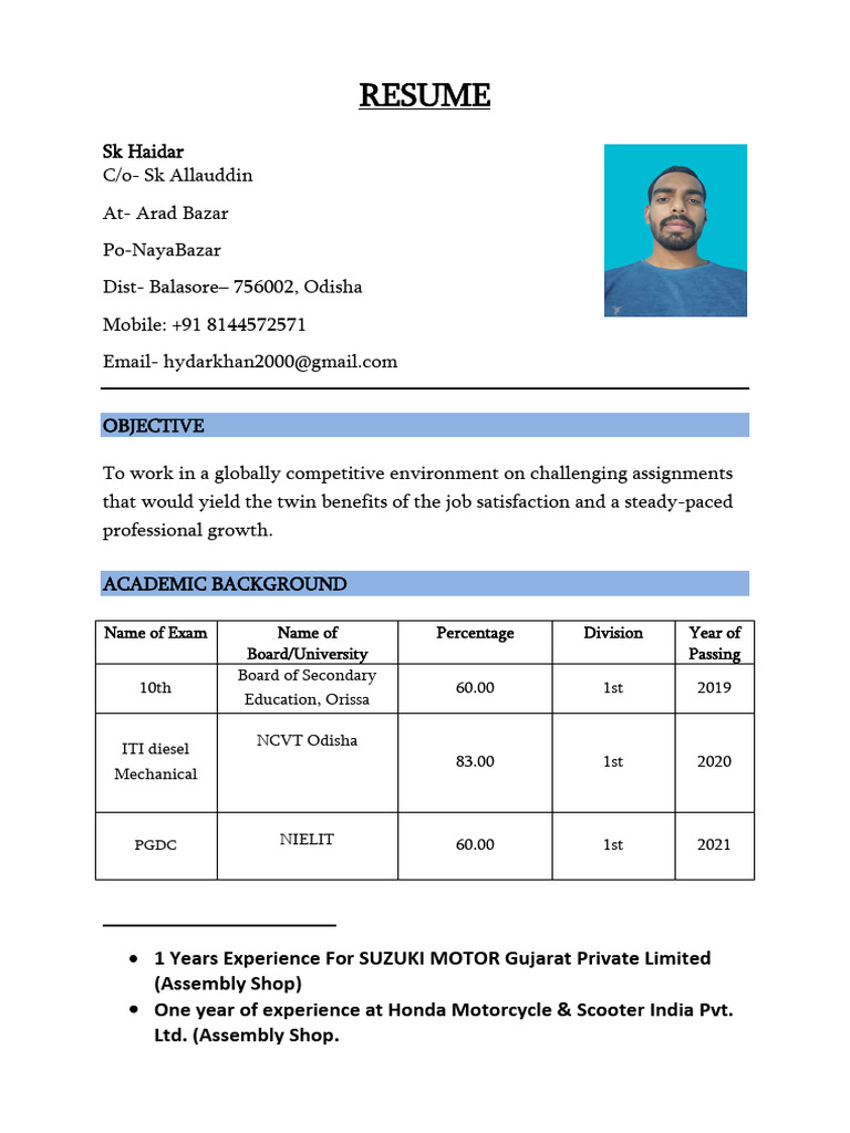 Haider Resume | PDF